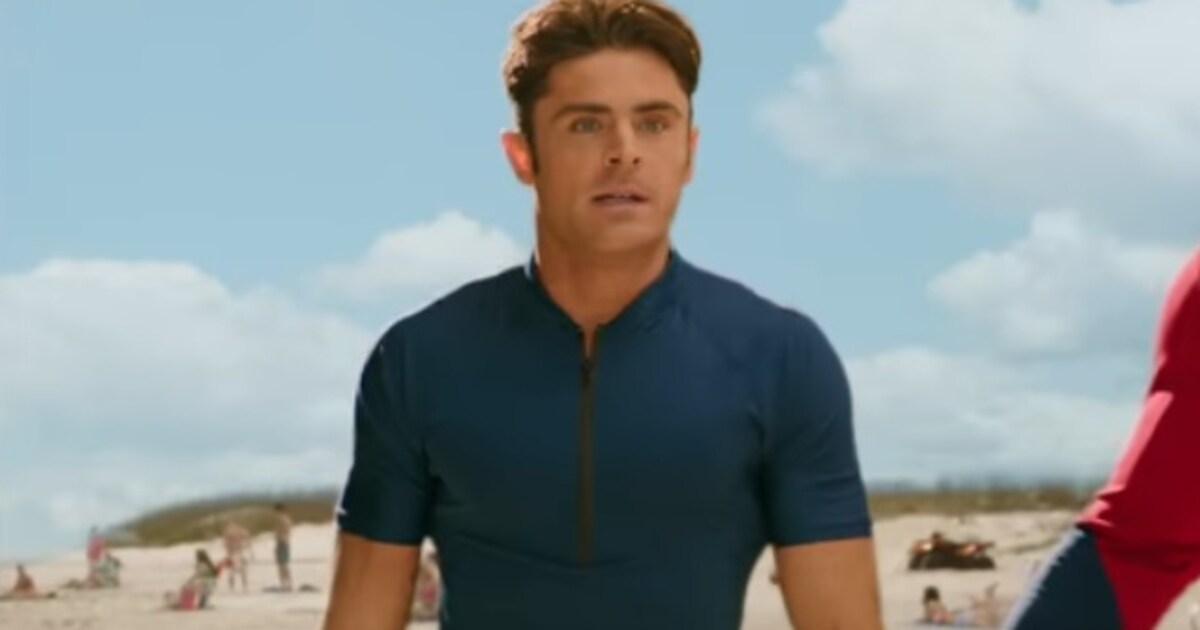 ZIEN: Zac Efron verschijnt in een strakke Speedo op de set van Baywatch ...