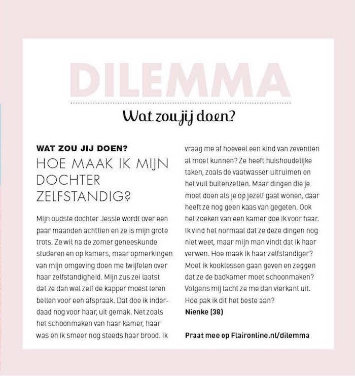 Lezersdilemma: 'Hoe maak ik mijn dochter zelfstandig?' - Flair - Voor ...