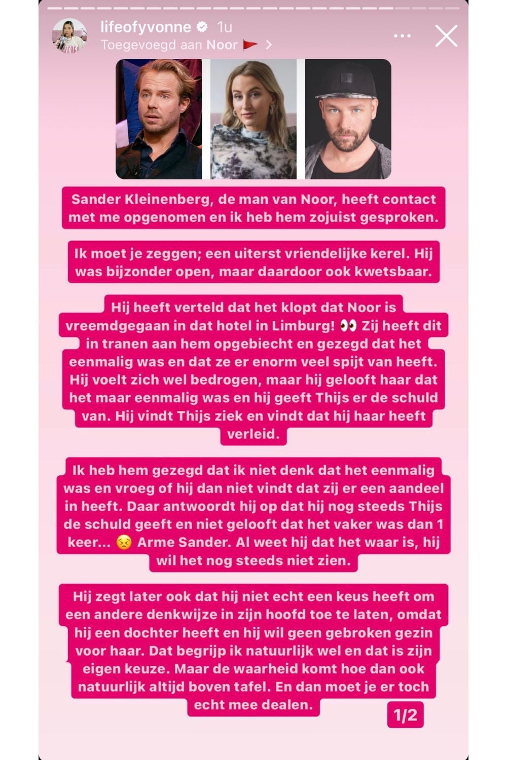 Man influencer Noor de Groot reageert op affaire Thijs Römer | Flair