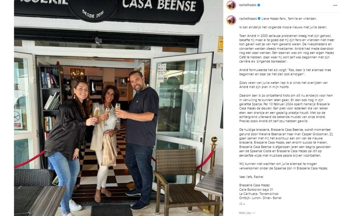 Carrièreswitch? Rachel Hazes begint nieuw avontuur in Spanje | Flair